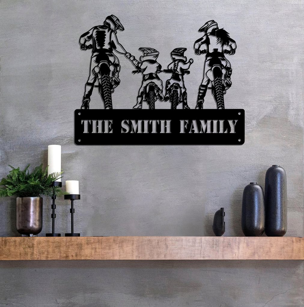 Personalized Family Motorcycle Metal Sign - Rustypod Store