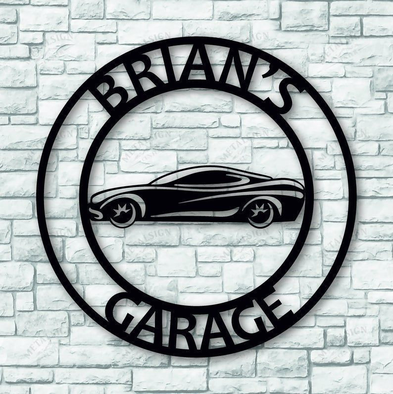 ersonalized Custom Car Garage Sign, Cut Metal Sign - Rustypod Store