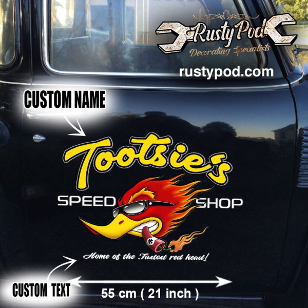 2 pcs personalized hot rod garage | vintage garage vinyl sticker 09974 ...