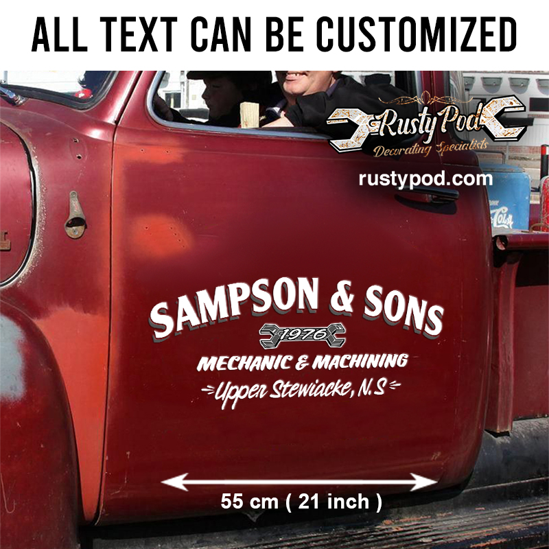 Personalized mechanic | car lettering | hot rod | rat rod | door art ...