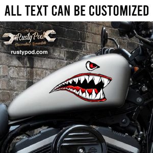 2 pcs shark teeth motorcycle fuel tank decal 10211 - Rustypod Store