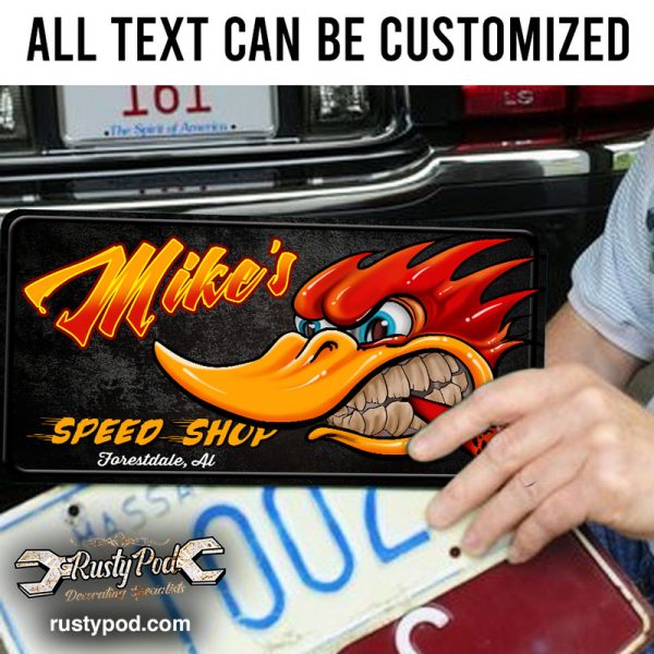 Personalized Hot Rod Garage | Speed Shop license plate 10236 - Rustypod ...