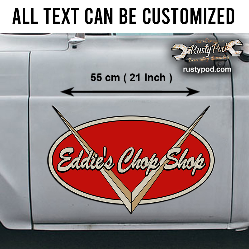 2 pcs personalized v8 lettering vinyl sticker 10254 - Rustypod Store