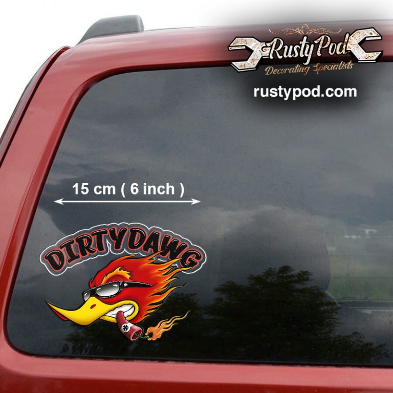 2 pcs personalized hot rod bird vinyl sticker 10257 - Rustypod Store