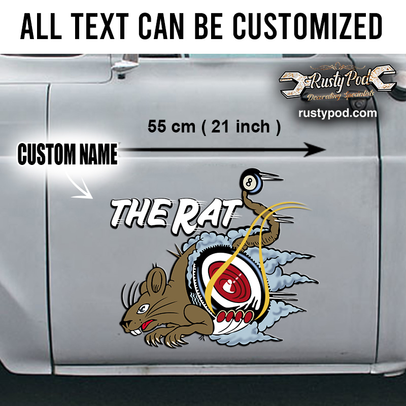 2 pcs personalized the rat lettering vinyl sticker 10260 - Rustypod Store