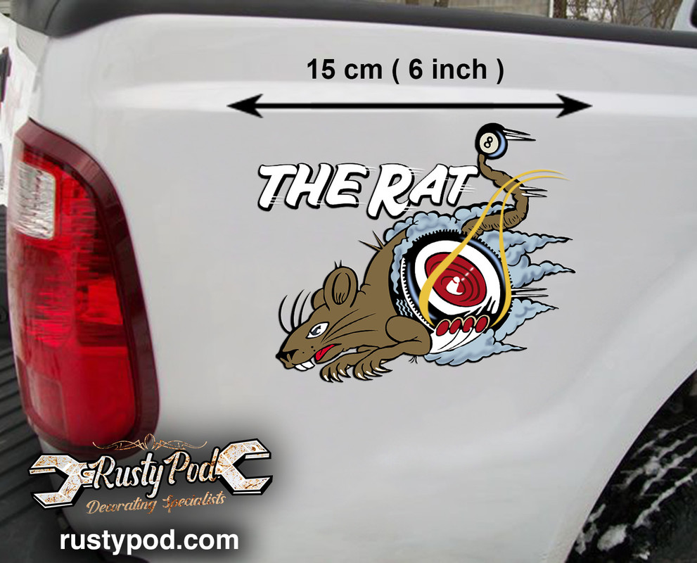 2 pcs personalized the rat lettering vinyl sticker 10260 - Rustypod Store