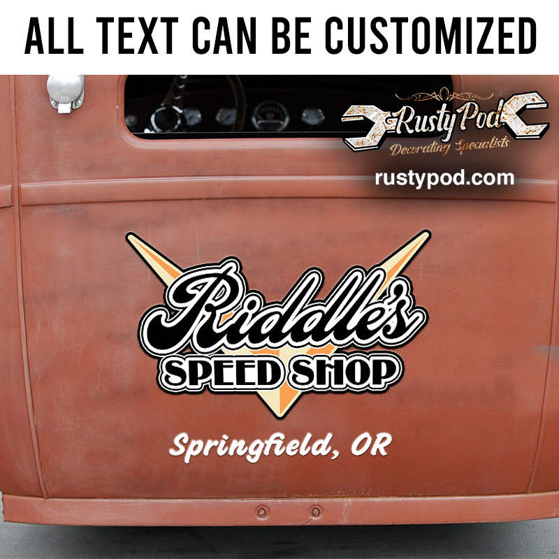 2 pcs personalized vintage lettering vinyl sticker 10288 - Rustypod Store