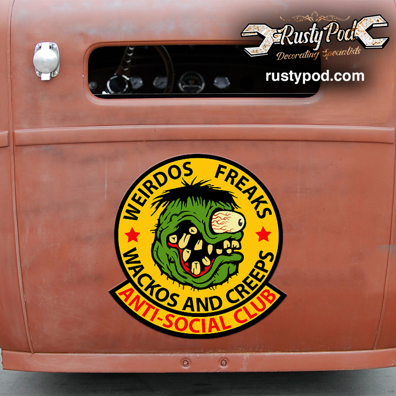 weirdos freaks anti social club vinyl sticker 10296 - Rustypod Store