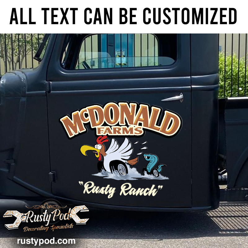 Personalized farm truck lettering vinyl sticker 10297 - Rustypod Store