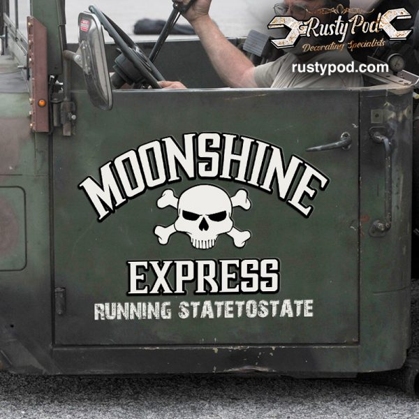 powered by moonshine nedneck fuel vinyl sticker 10337 - Rustypod Store