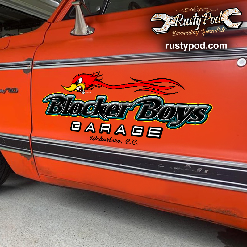 Personalized hot rod bird lettering for truck vinyl sticker 10308 ...