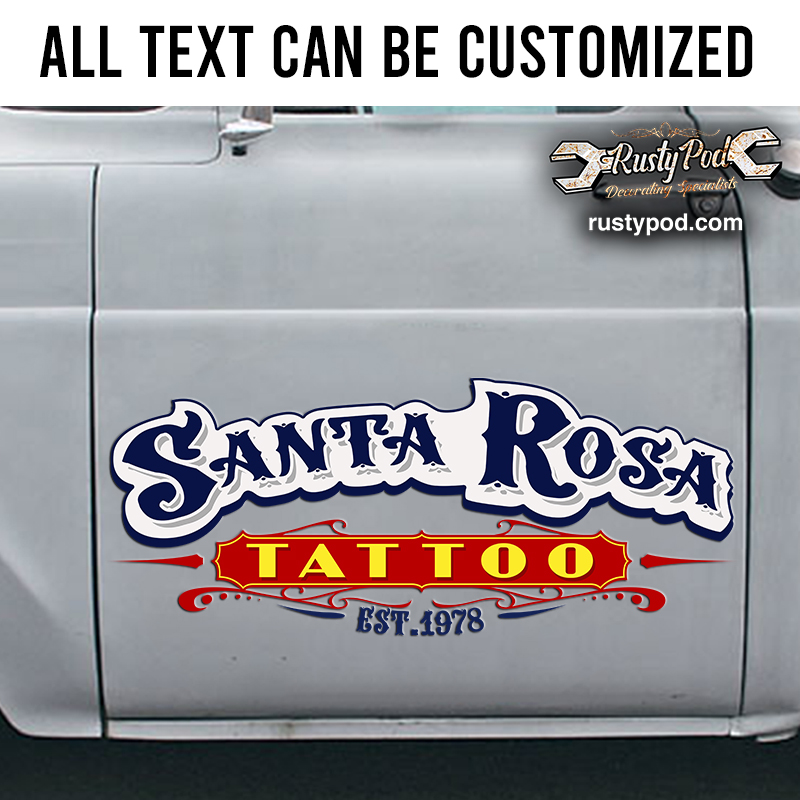 Personalized vintage tattoo vinyl sticker 10310 - Rustypod Store