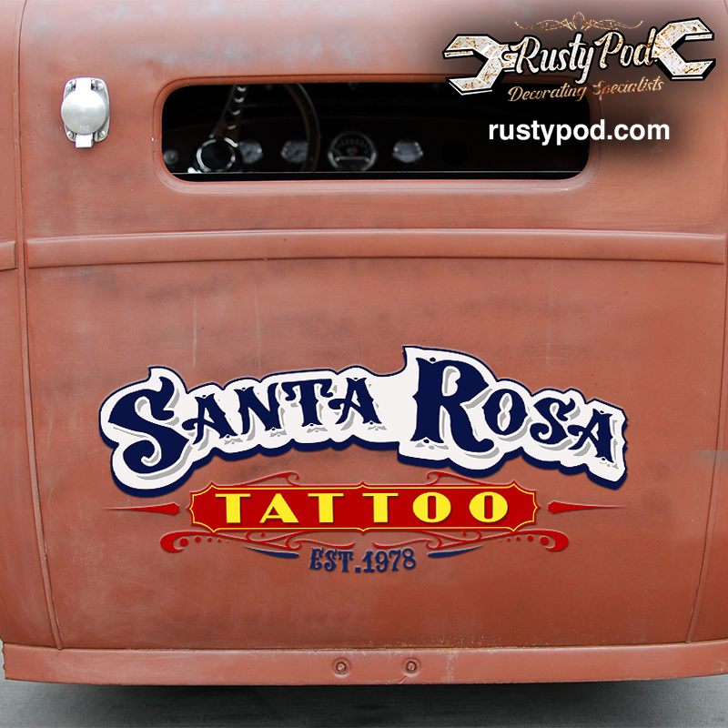 Personalized vintage tattoo vinyl sticker 10310 - Rustypod Store