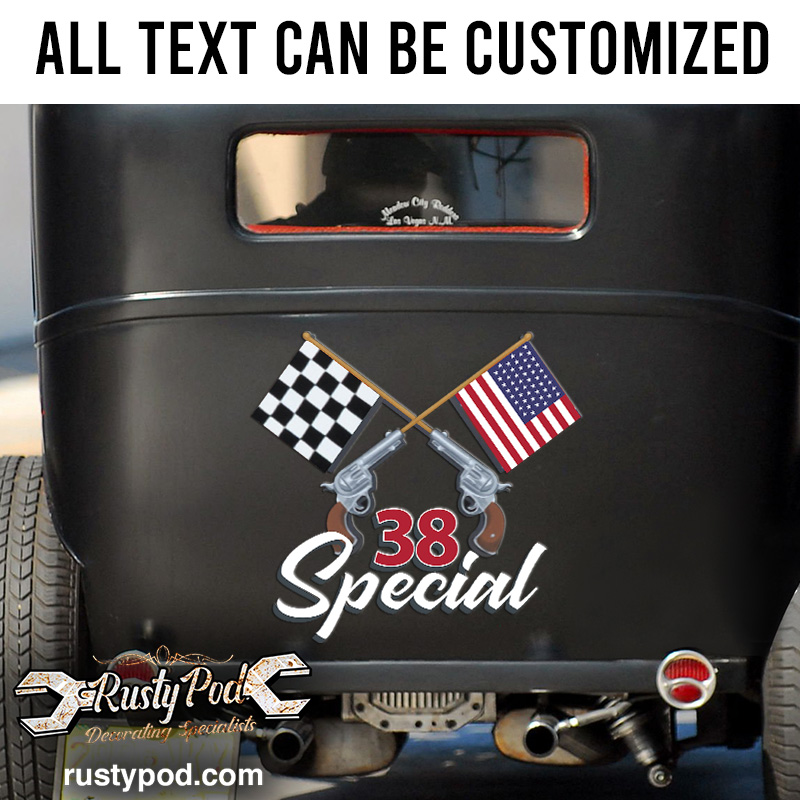 personalized racing flag vinyl sticker 10315 - Rustypod Store