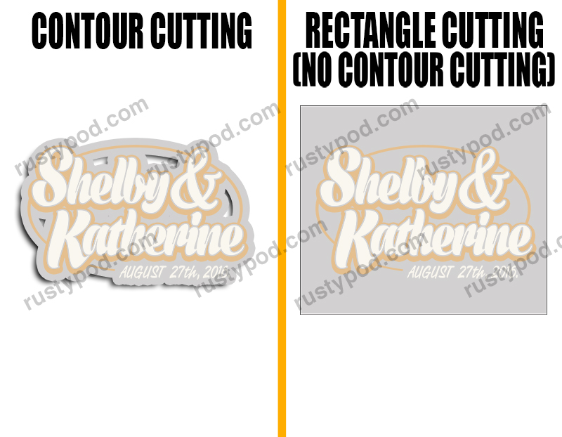 Personalized oval rusty lettering vinyl sticker 10317 - Rustypod Store