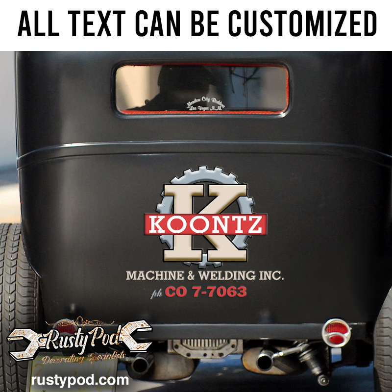 Personalized mechanic lettering vinyl sticker 10319 - Rustypod Store