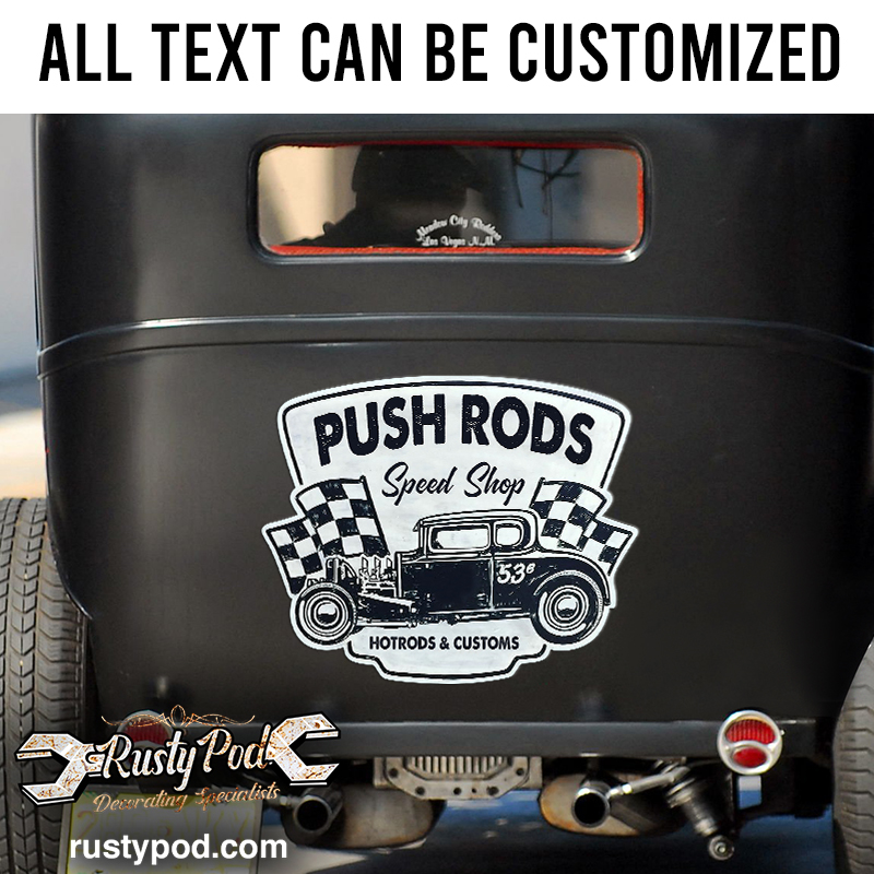 personalized drag racing garage lettering vinyl sticker 10396 ...