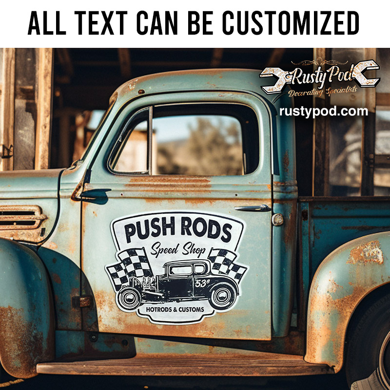 personalized drag racing garage lettering vinyl sticker 10396 ...