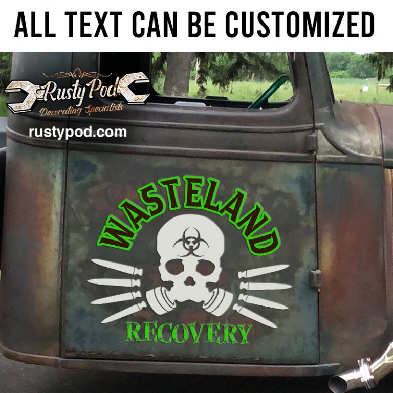 personalized skull Nuclear radioactive danger lettering vinyl sticker ...