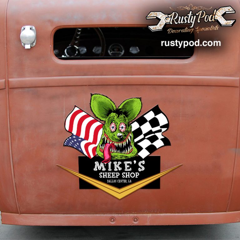 personalized rat fink lettering vinyl sticker 10462 - Rustypod Store