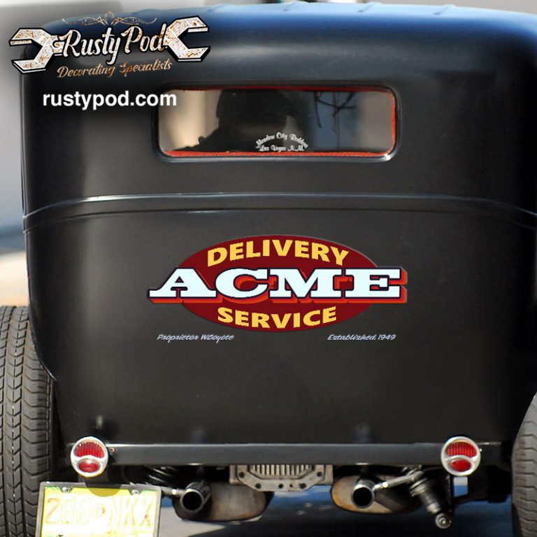 personalized acme delivery service vinyl sticker 10463 - Rustypod Store