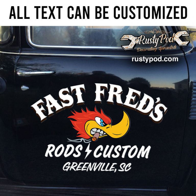 personalized mr horse power hot rod lettering vinyl sticker 10489 ...