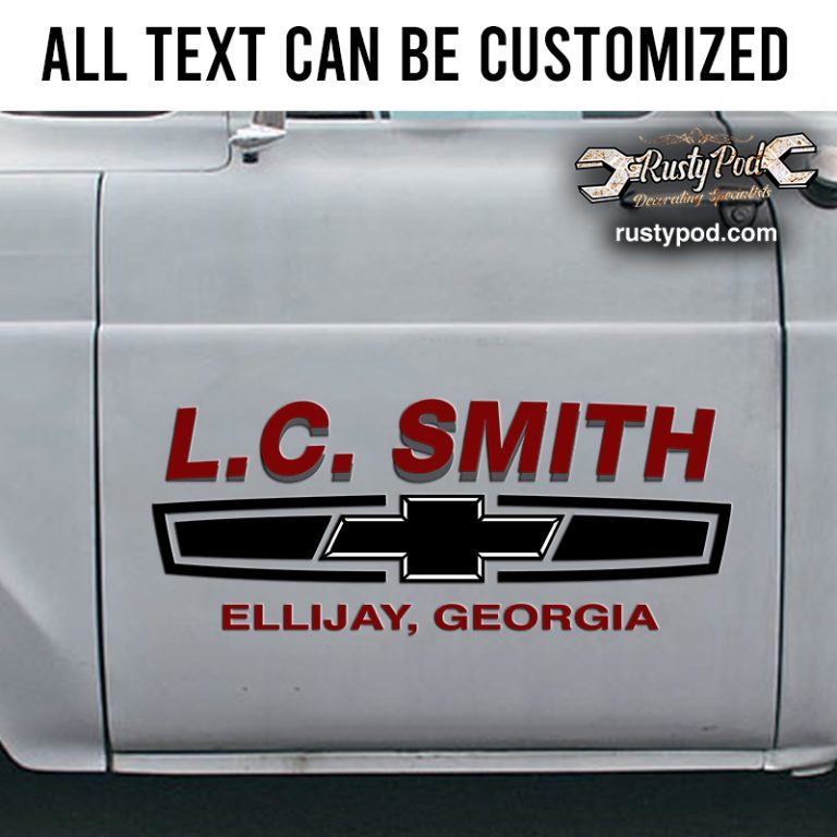 personalized chevrolet lettering vinyl sticker 10547 - Rustypod Store