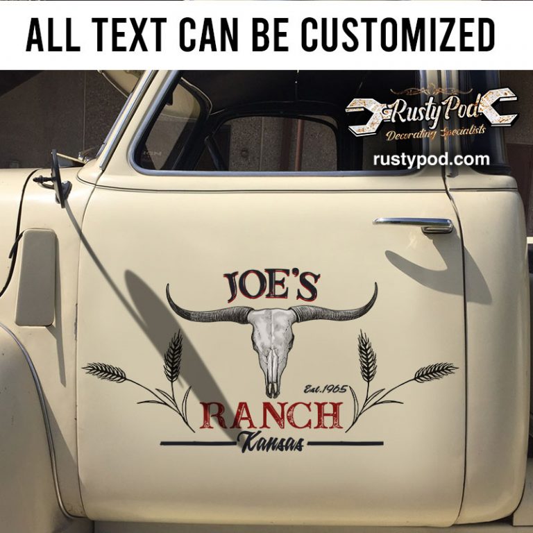 personalized ranch lettering vinyl sticker 10548 - Rustypod Store