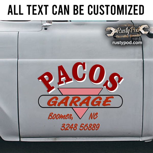 personalized garage lettering vinyl sticker 10610 - Rustypod Store