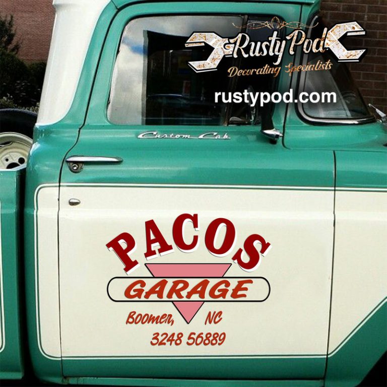 personalized garage lettering vinyl sticker 10610 - Rustypod Store
