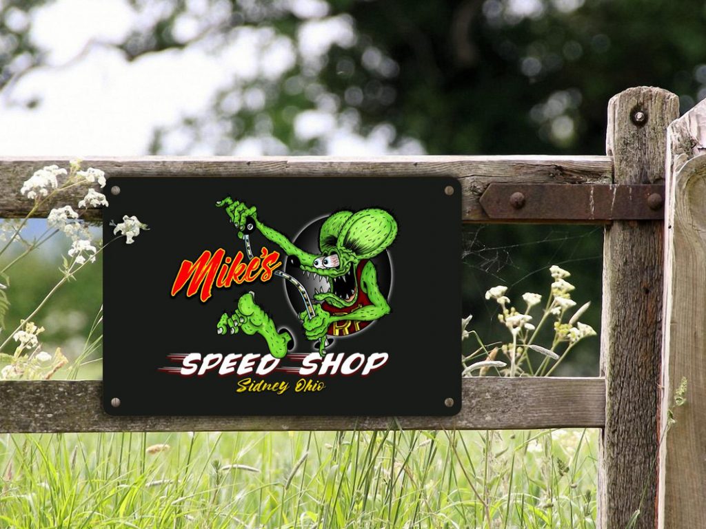 personalized rat fink lettering print metal sign 10723 - Rustypod Store