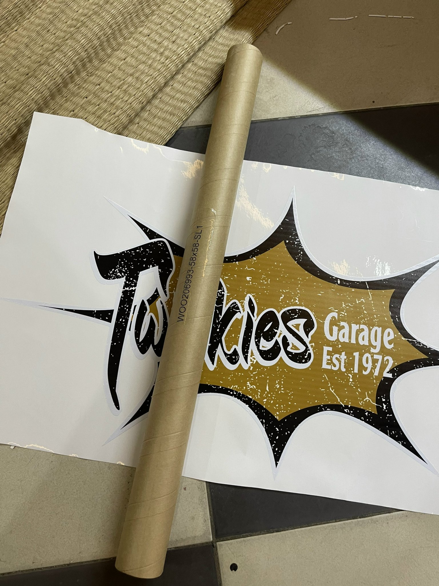 Personalized boom lettering garage vinyl sticker 10389 - Rustypod Store