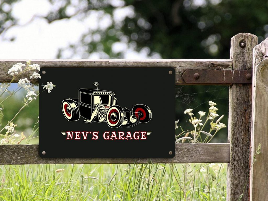 personalized rat rod garage print metal sign 10772 - Rustypod Store