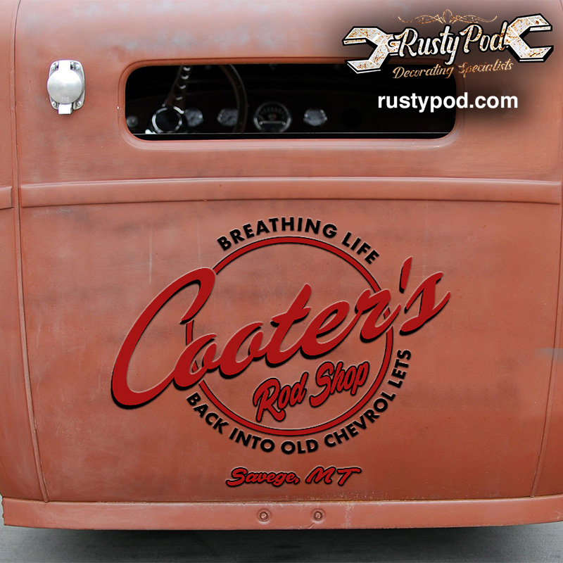 Personalized old school garage lettering vinyl sticker 10800 - Rustypod ...