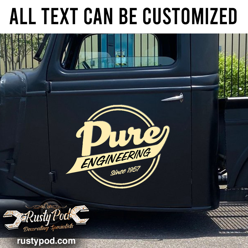 Personalized vintage garage lettering vinyl sticker 10801 - Rustypod Store