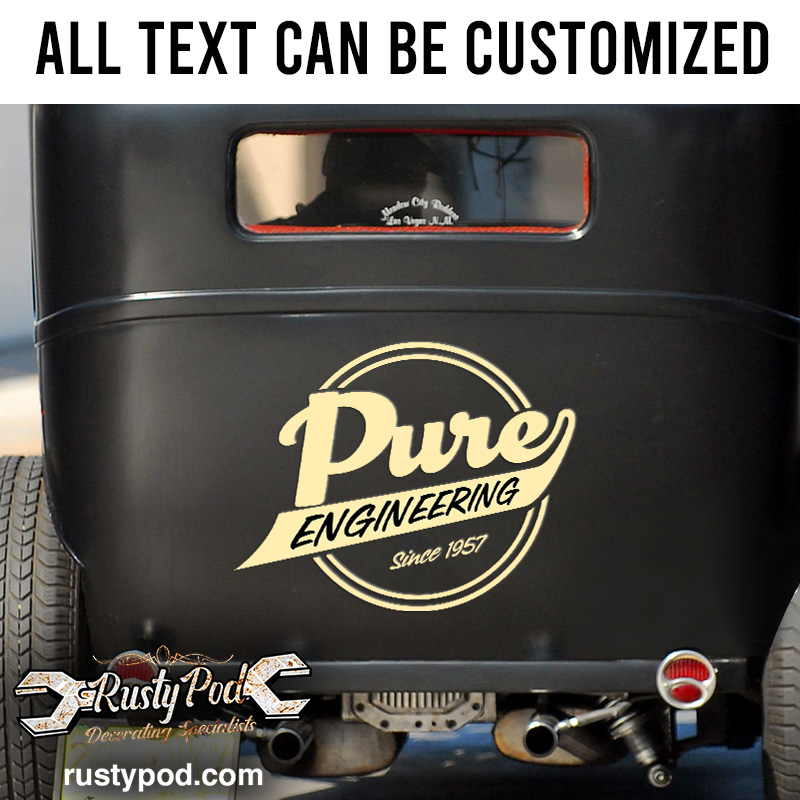 Personalized vintage garage lettering vinyl sticker 10801 - Rustypod Store