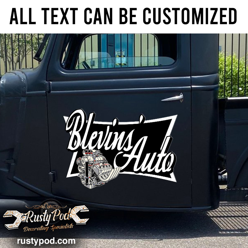 Personalized big block engine lettering vinyl sticker 10802 - Rustypod ...