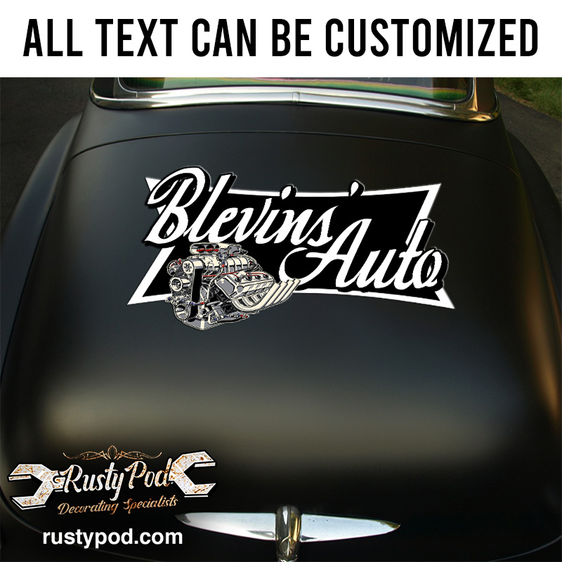 Personalized big block engine lettering vinyl sticker 10802 - Rustypod ...