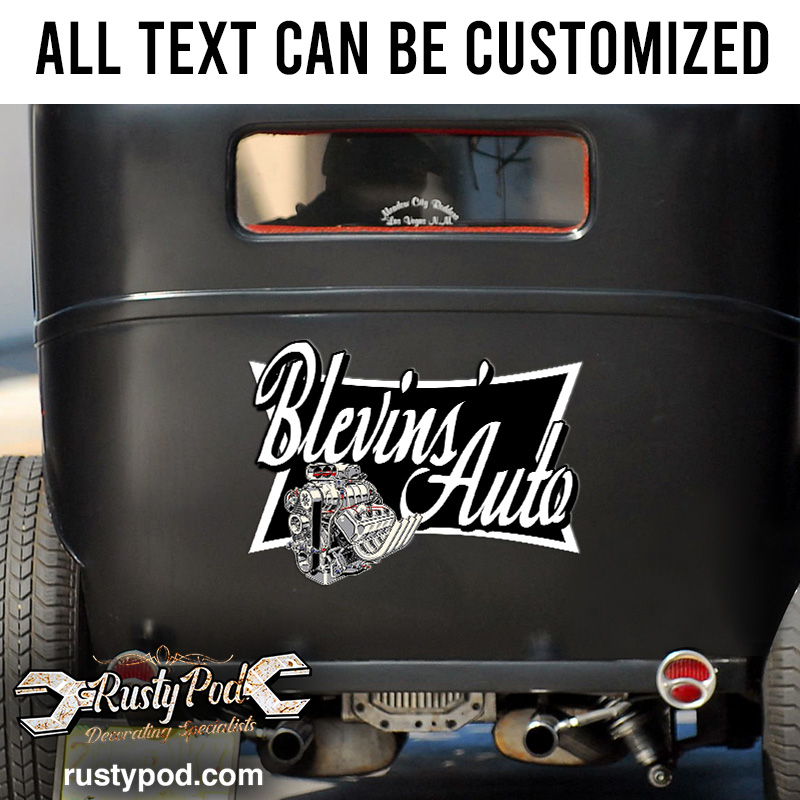 Personalized big block engine lettering vinyl sticker 10802 - Rustypod ...