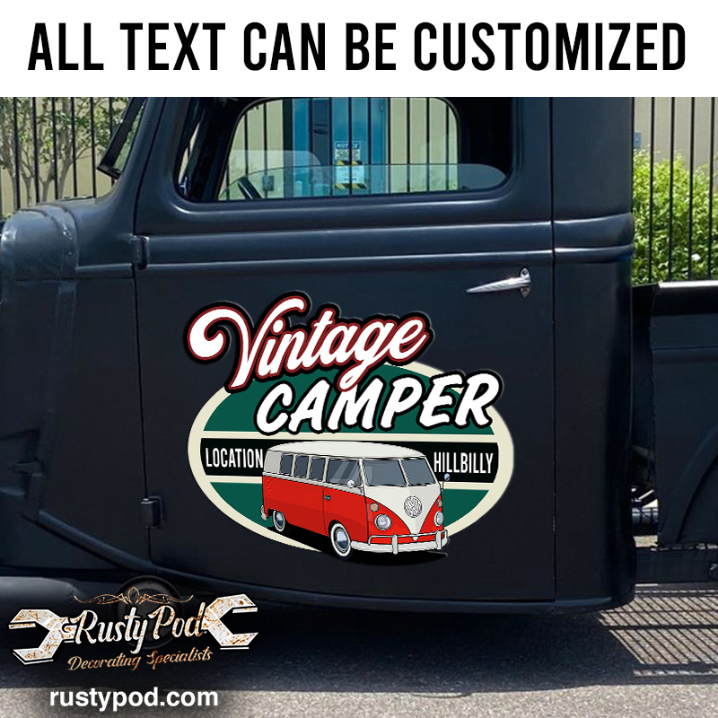 Personalized camper van lettering vinyl sticker 10807 - Rustypod Store
