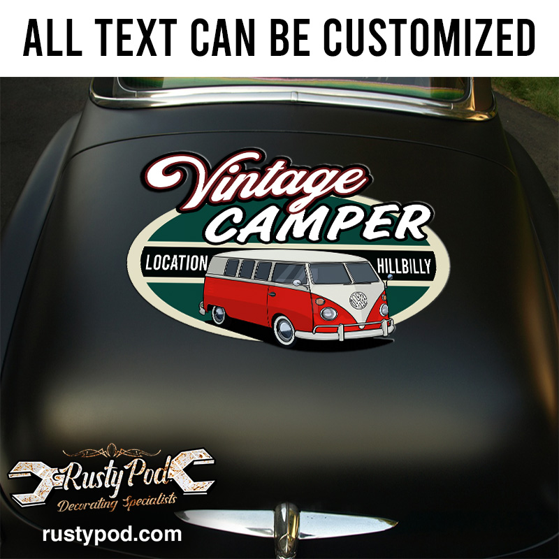 Personalized camper van lettering vinyl sticker 10807 - Rustypod Store