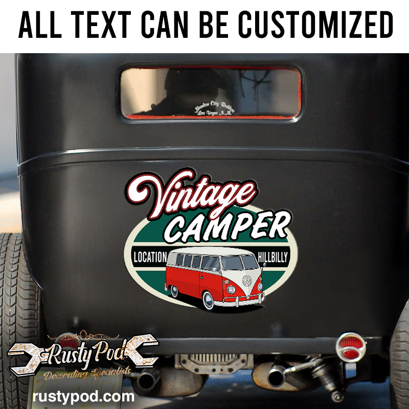 Personalized camper van lettering vinyl sticker 10807 - Rustypod Store