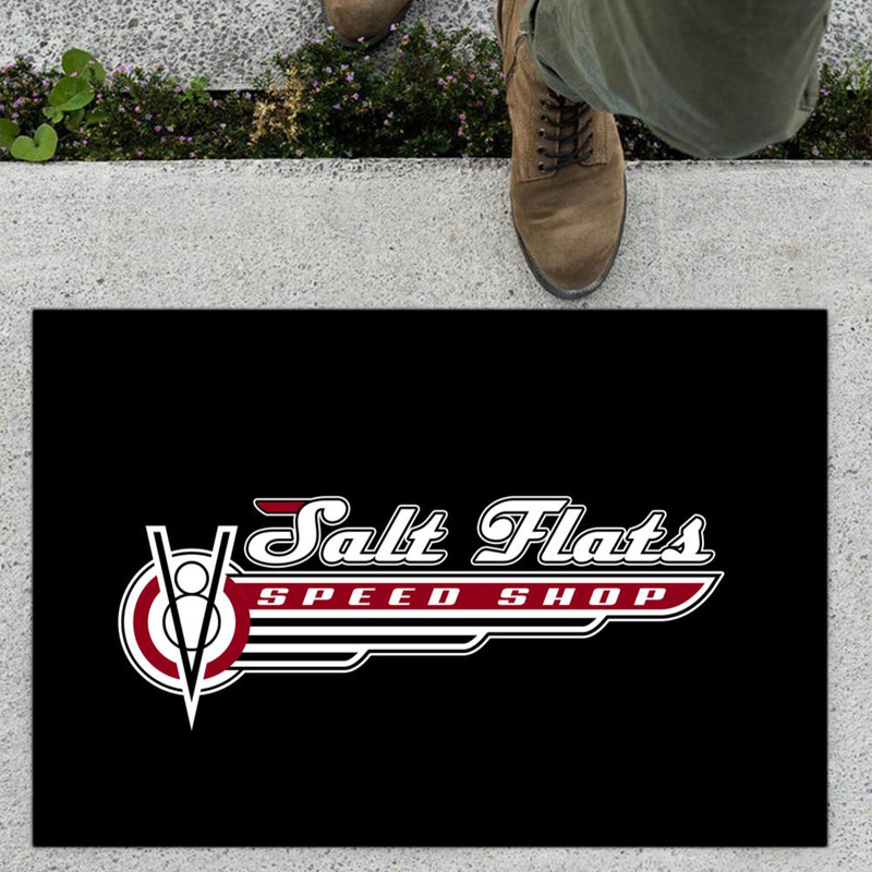 personalized v8 speed shop lettering door mat 10820 - Rustypod Store