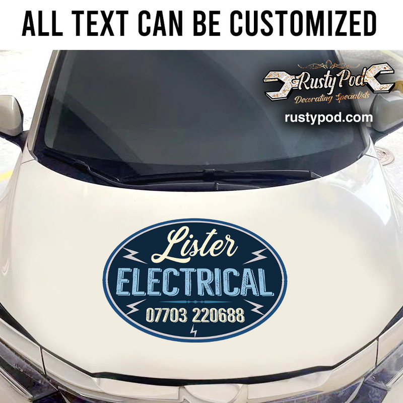 Personalized electrical lettering vinyl sticker 10839 - Rustypod Store