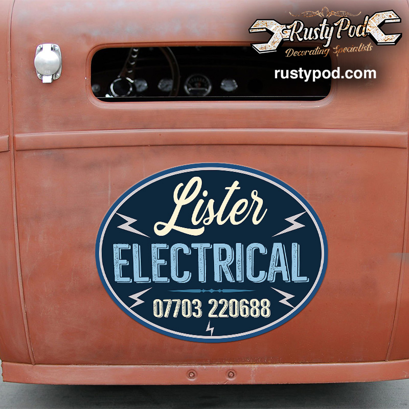 Personalized electrical lettering vinyl sticker 10839 - Rustypod Store
