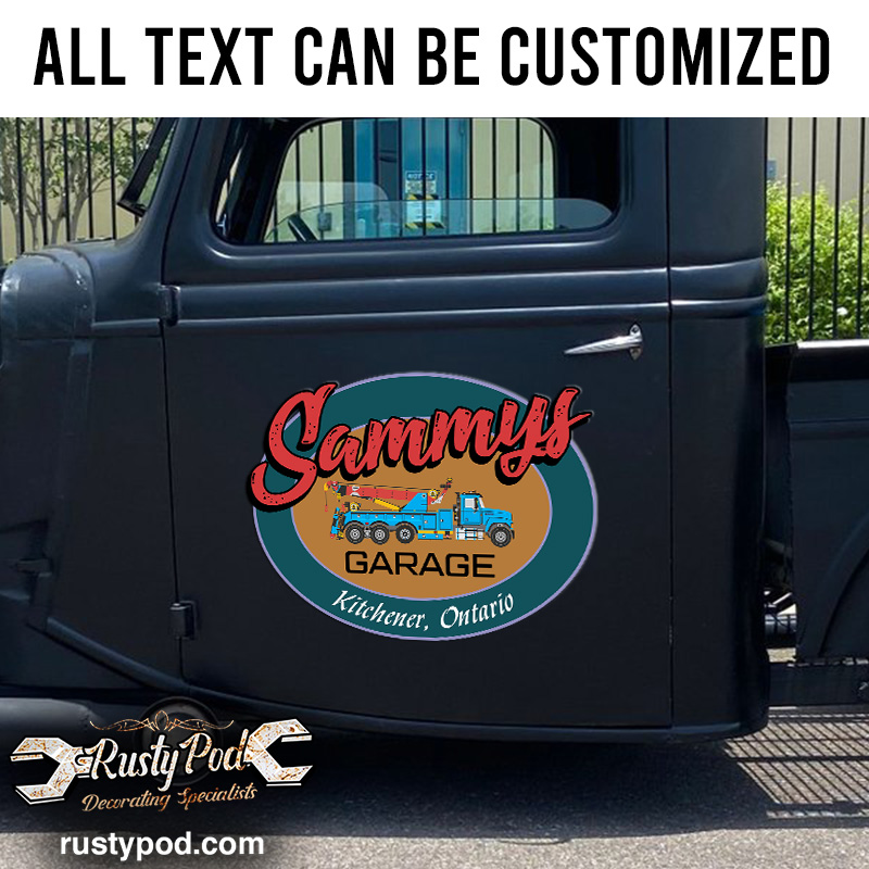 Personalized tow truck garage lettering vinyl sticker 10846 - Rustypod ...