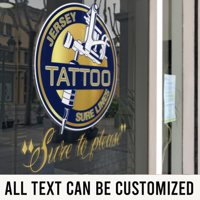 Personalized tattoo machine lettering sticker 10897 - Rustypod Store