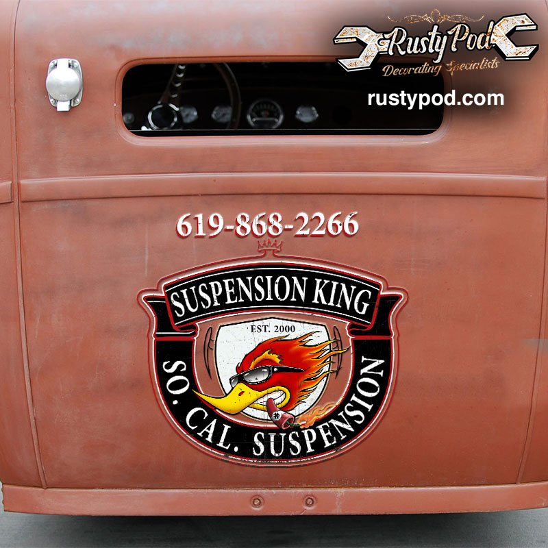 Personalized hot rod lettering sticker 10906 - Rustypod Store