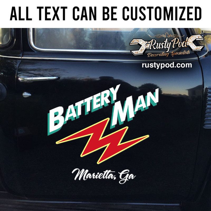 Personalized garage lettering sticker 10911 - Rustypod Store