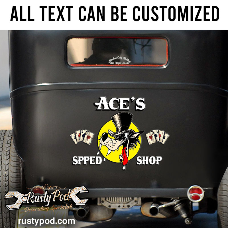 Personalized lone wolf speed shop sticker 10912 - Rustypod Store